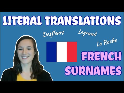 Literal Translations - French Surnames