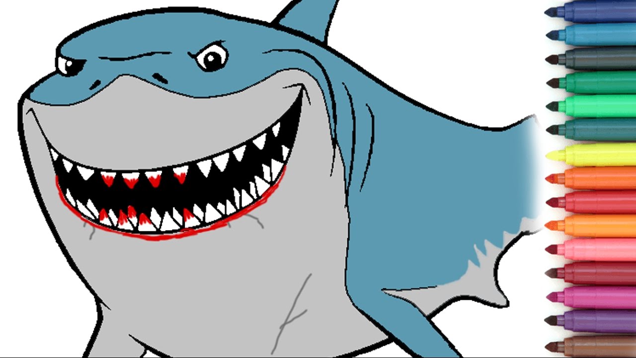 Finding NEMO Shark Bruce [Coloring Page For Kids]