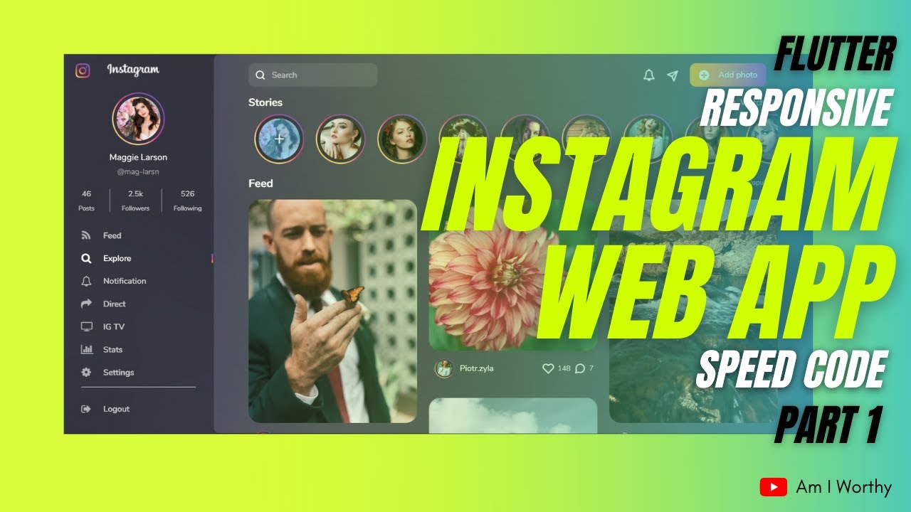 Responsive Instagram Web App | Part-1 | Flutter web | Speed Code |