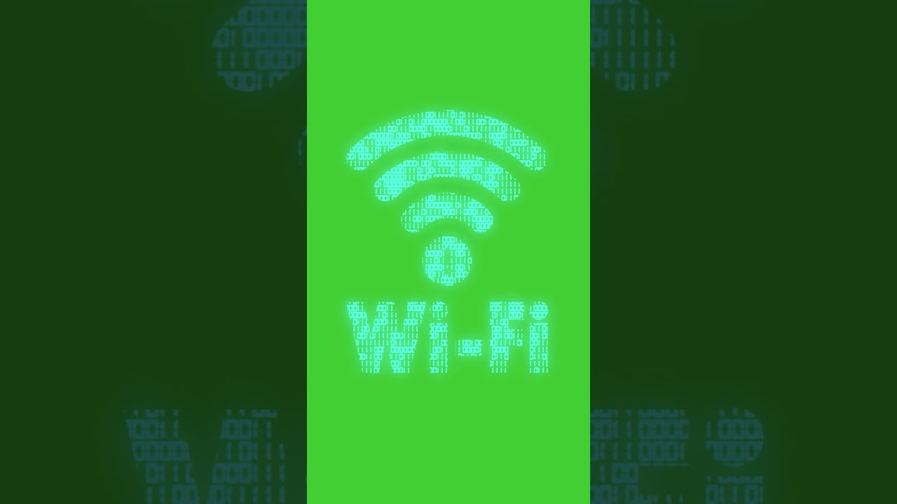Animated WiFi symbol with animated binary code texture on a green screen | #wifi #internet #icon