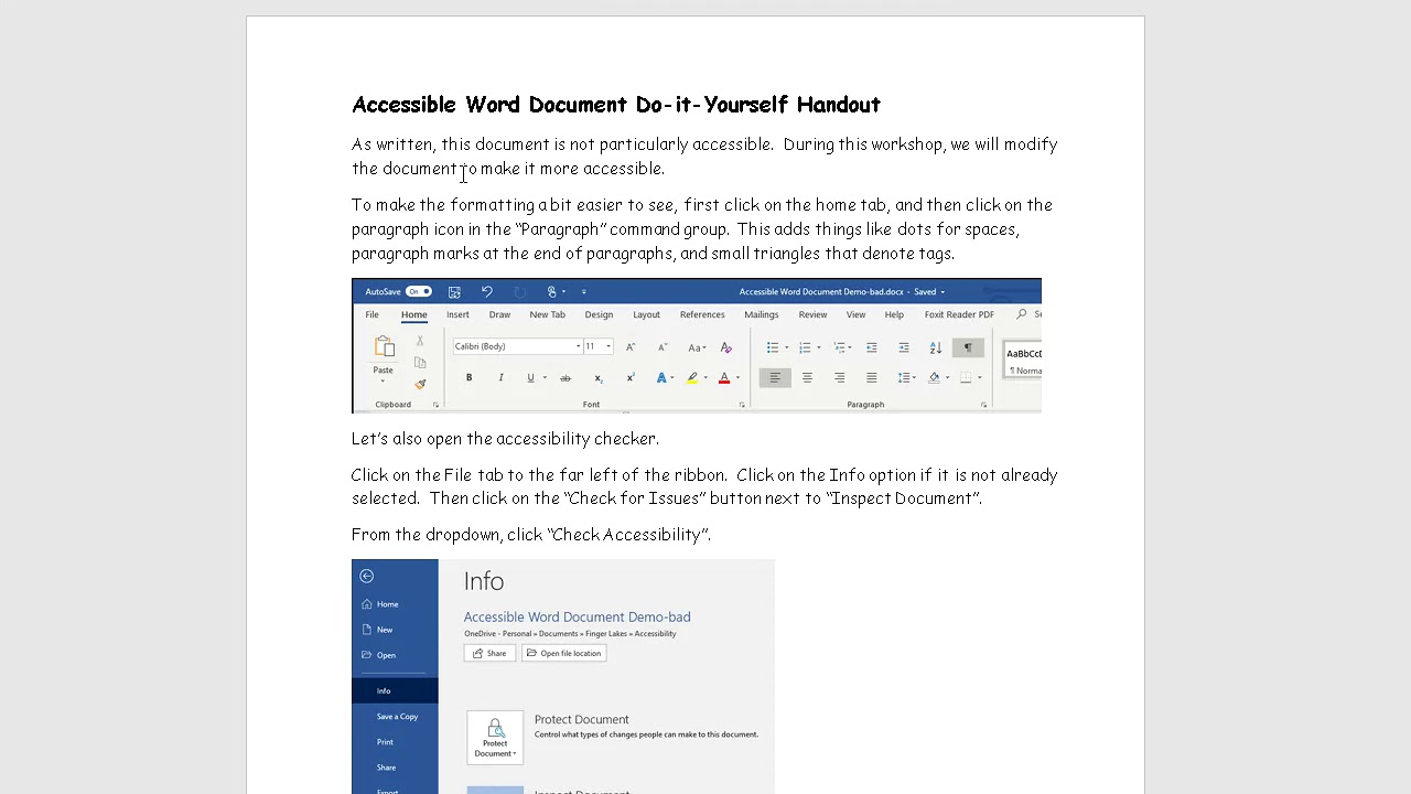 Non-accessible document read by JAWS.