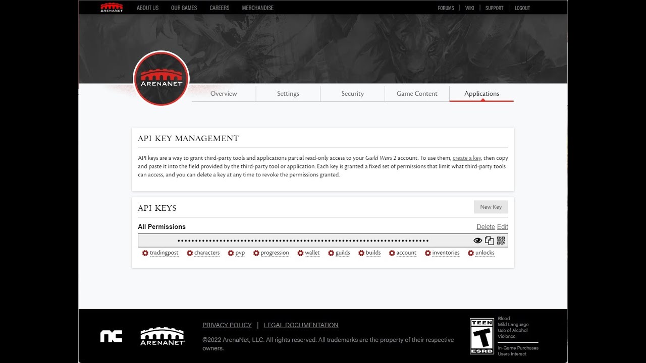 Guide to creating a GW2 API key