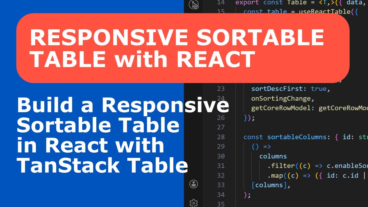 Build a Responsive Sortable Table in React with TanStack Table