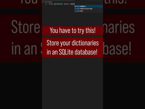 Store Dictionaries In SQLite #python #coding #programming