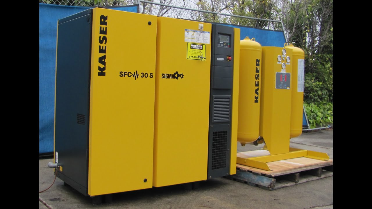Kaeser 40 HP VFD Rotary Screw Air Compressor SFC-30S 171 CFM Desiccant Air Dryer