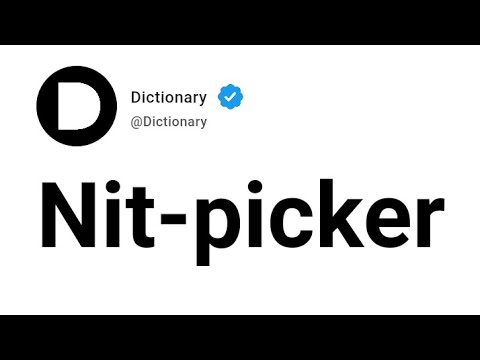 Nit-picker Meaning In English