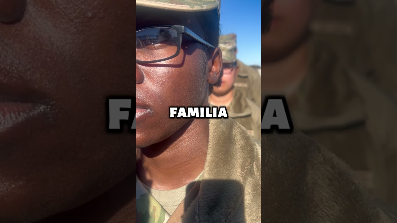 This soldier's reunion with her family is very emotional.