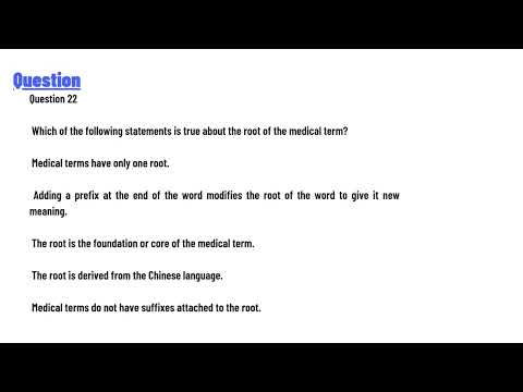 Which of the following statements is true about the root of the medical term?