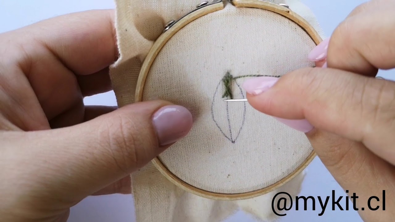 Tutorial punto hoja bordado a mano tutorial MY KIT