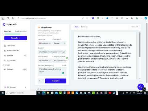 How to Create Newsletter using Copymatic AI Newsletter Generator
