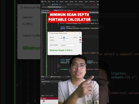 Minimum Beam Depth Portable Calculator  #rhc #rhcengineering #programming  #structuralengineering