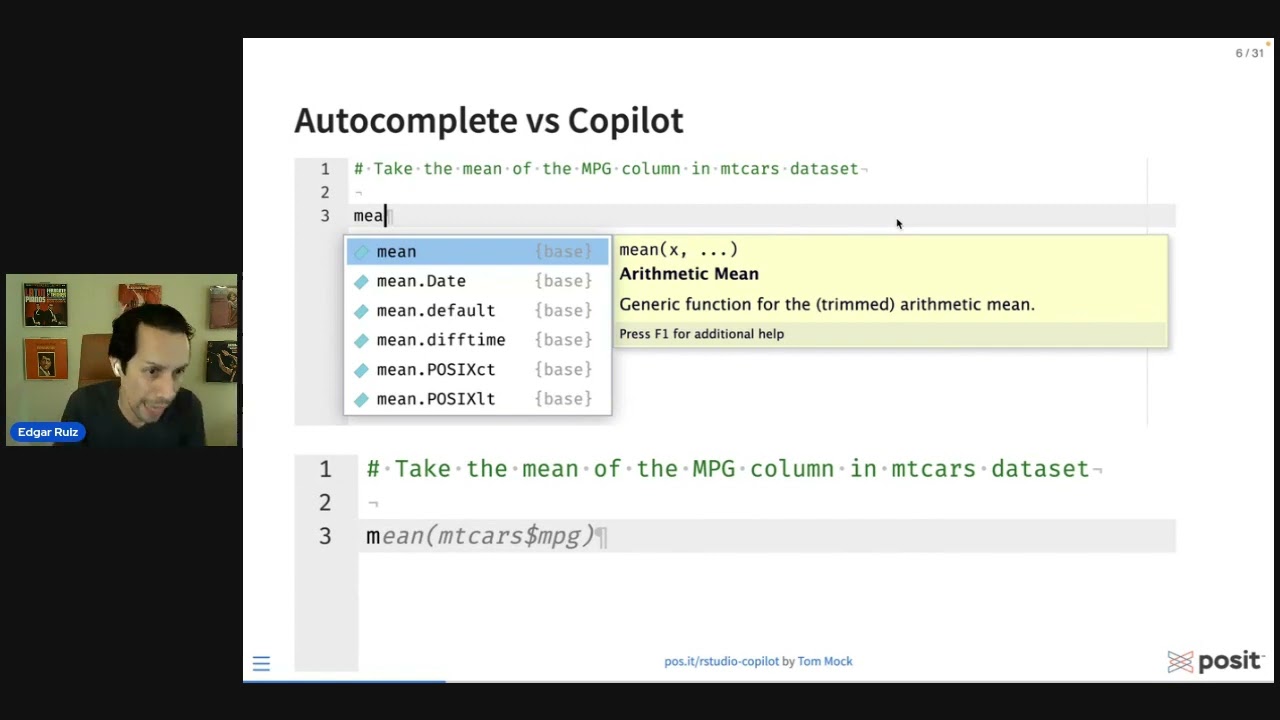 Edgar Ruiz - GitHub Copilot in RStudio