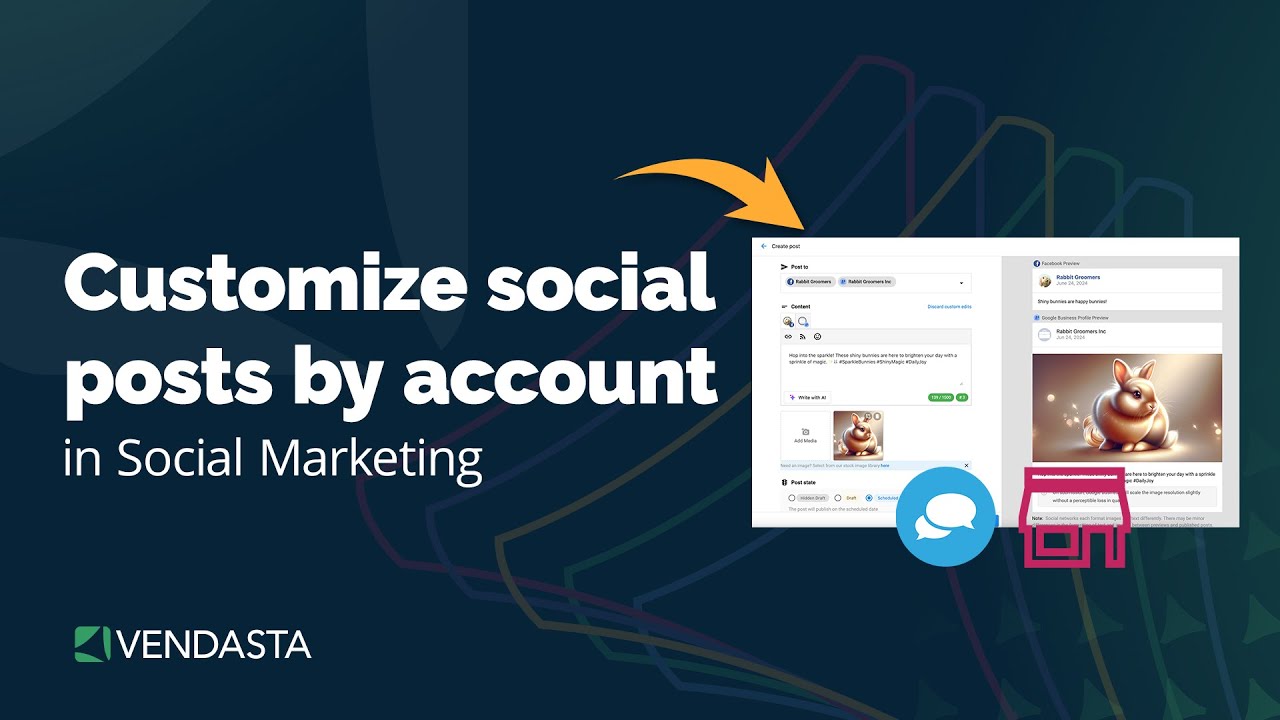Customize posts by account in Social Marketing