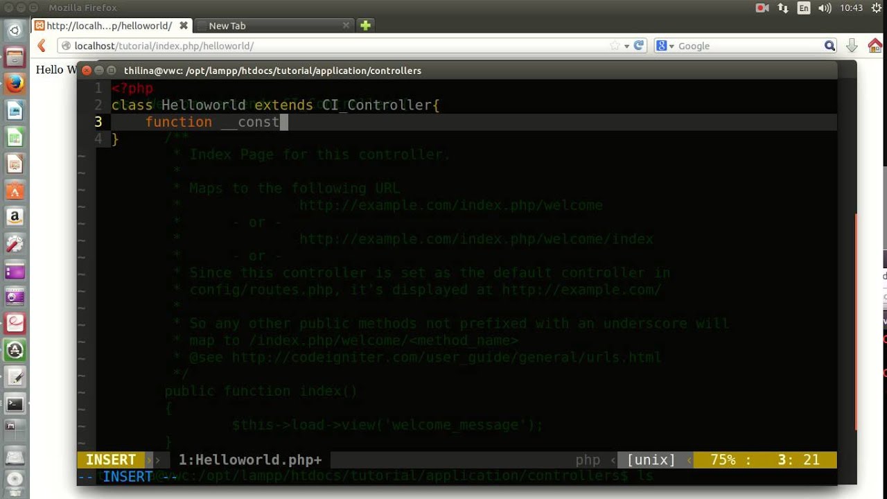 HelloWorld Controller Codeignitor