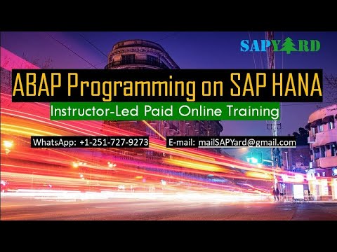 April 3rd 2021 Batch - ABAP Programming for SAP HANA Certification Training