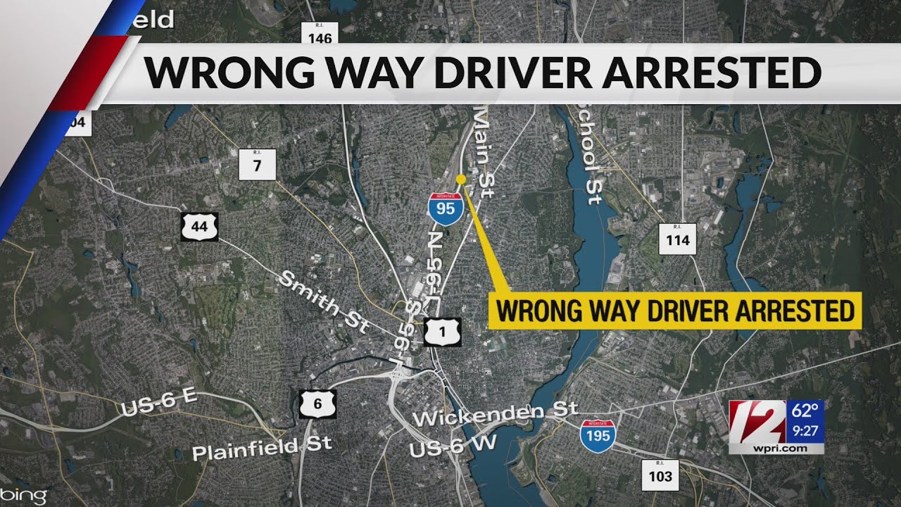 RI state police arrest wrong way driver