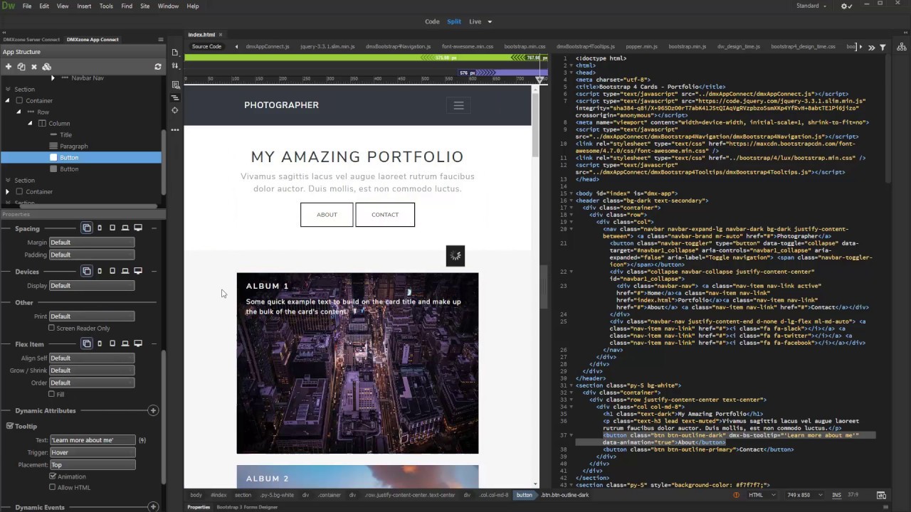 Using App Connect Bootstrap 4 Tooltips