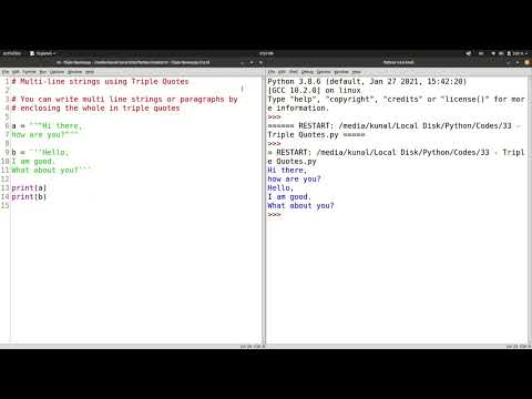You can write multi-line strings with Triple Quotes | Python
