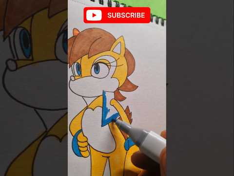 Drawing and Coloring sally acorn sonic girl #art #shorts #viral #drawing