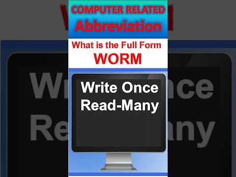 #computerknowledge #computergk what is the full form of WORM Write Once Read Many