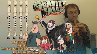 Gravity Falls OPENING en Flauta Dulce - Canción con todas las notas explicadas para aprenderla ...