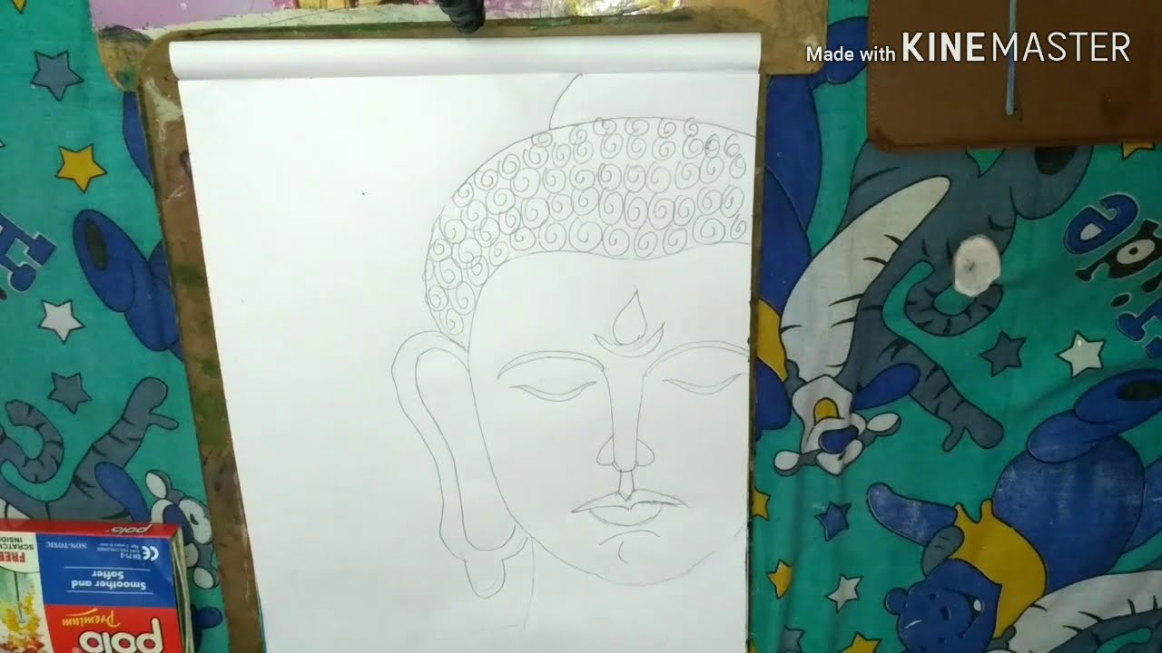 How to draw easy abstract buddha face.