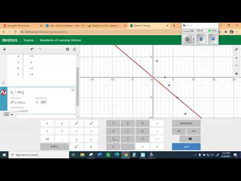 Line of best fit using Desmos. Great for Virginia Algebra 1 SOL review
