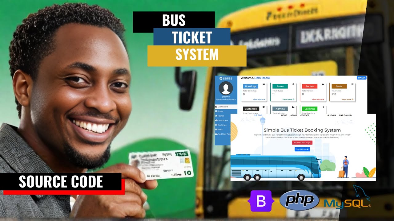 Simple Bus Ticket Booking System using PHP & MySQL | Free Source Code Download