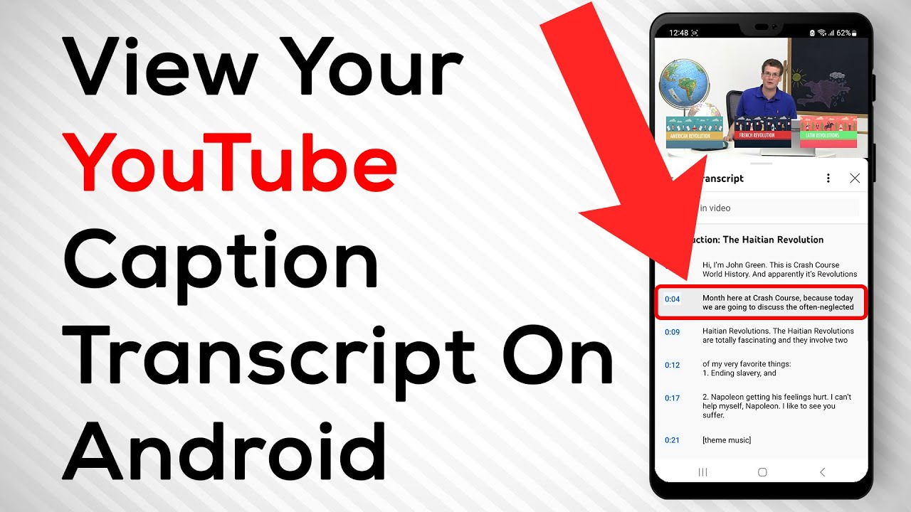 How to view caption transcript on YouTube on Android