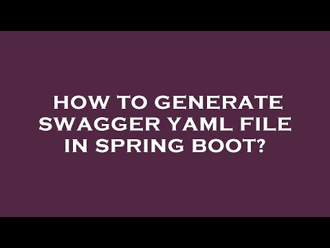 How to generate swagger yaml file in spring boot?