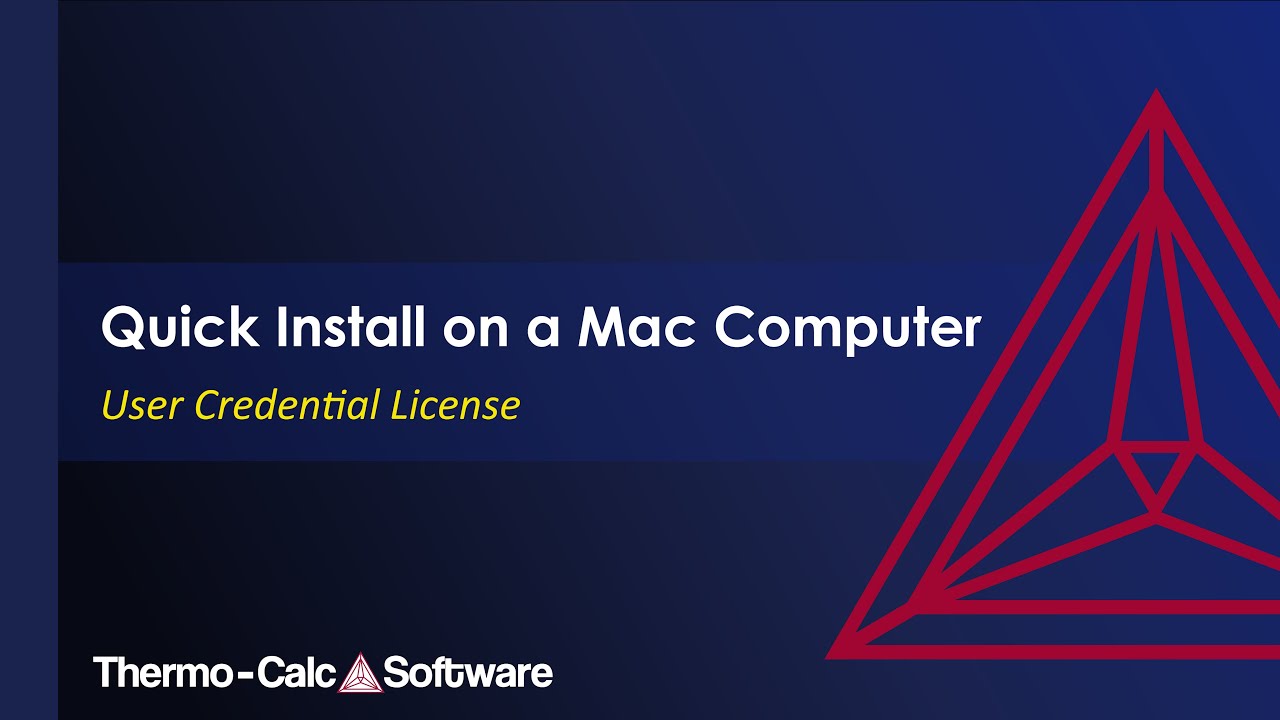 Quick Install on Mac with User Credential License Type