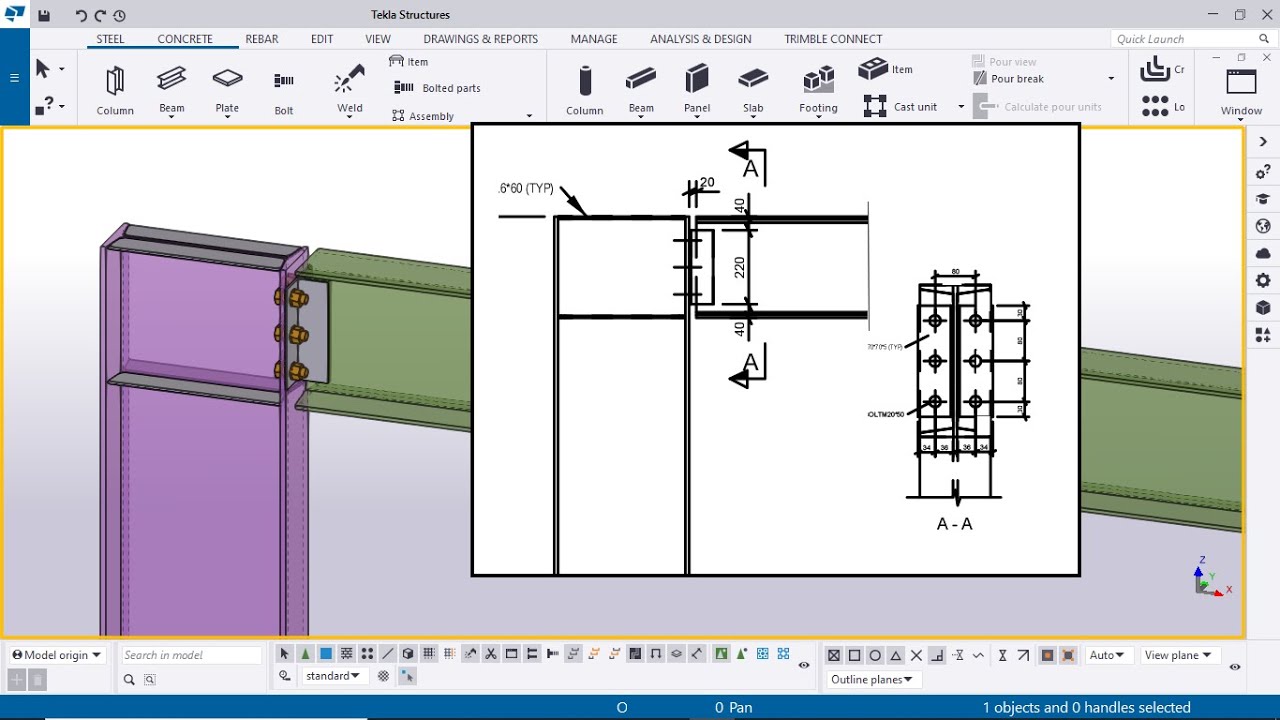 Tekla 2021 Tutorial 11 | Connection with Example