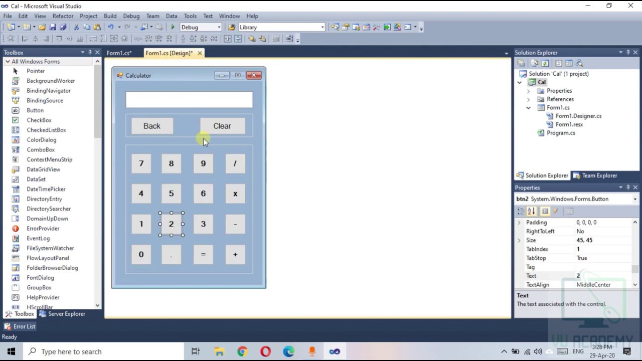 Make a Calculator in C# Windows Form Application Part 1 - C# Development Tutorial 4 (Urdu/Hindi)