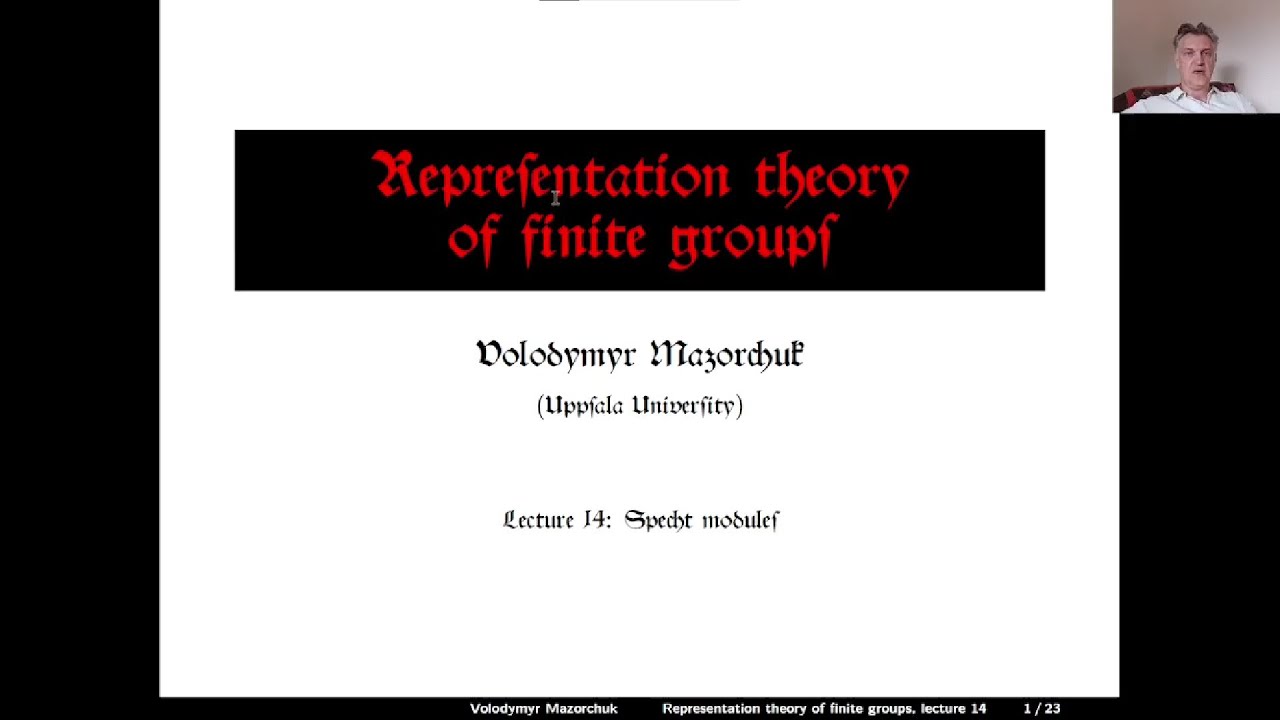 Representation theory of finite groups. Lecture 14: Specht modules (by Walter Mazorchuk)