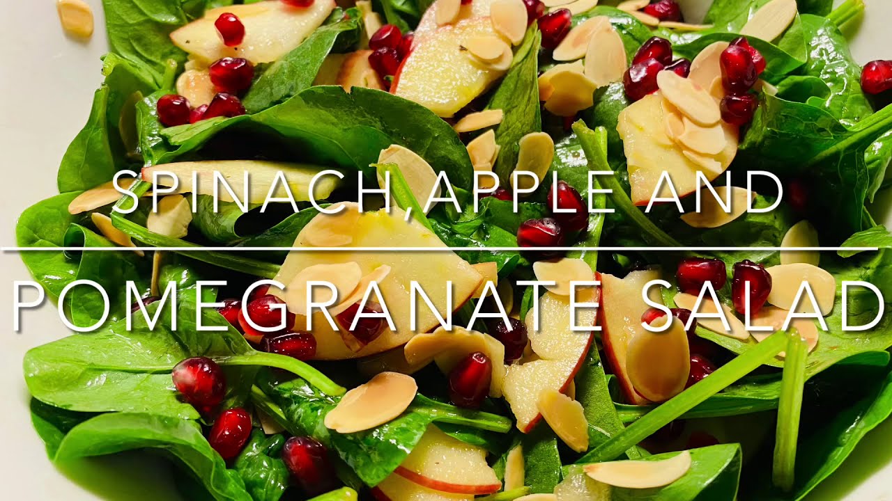 Easy Spinach,Apple and Pomegranate Salad
