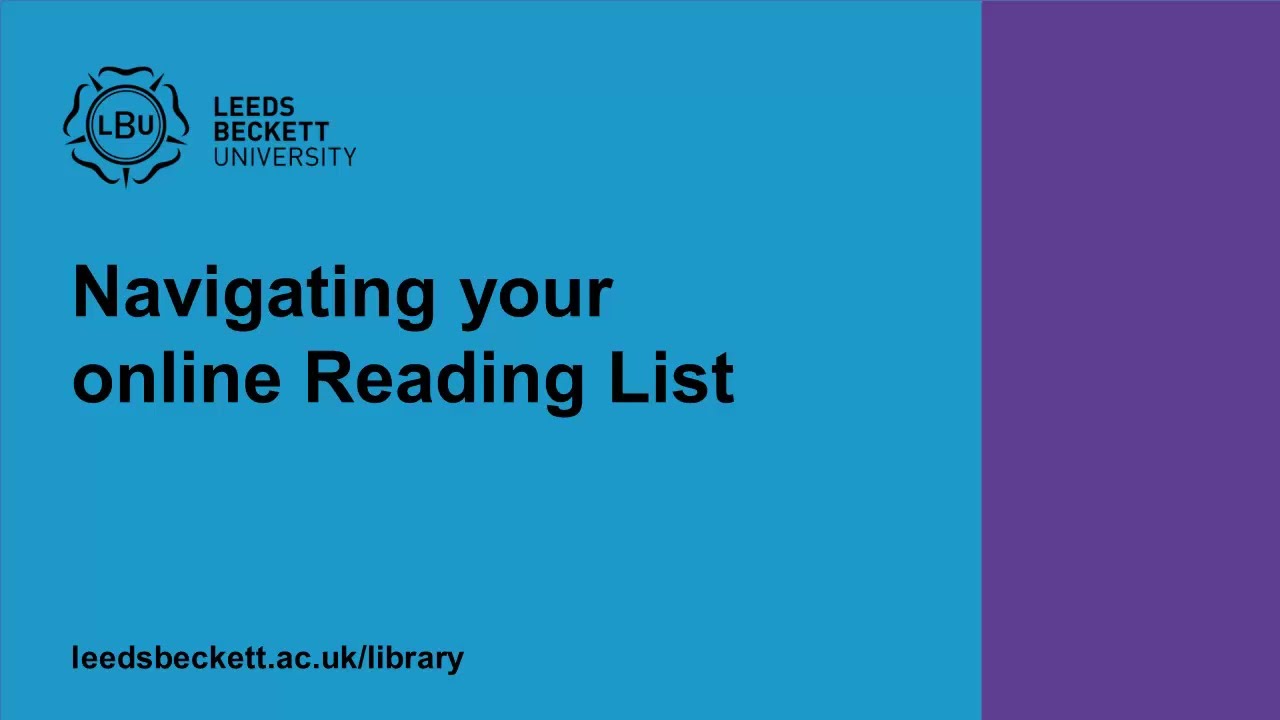 Navigating your online Reading Lists