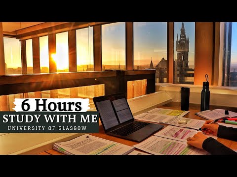 6 HOUR STUDY WITH ME at the LIBRARY | University of Glasgow,Background noise,10-min break, No Music