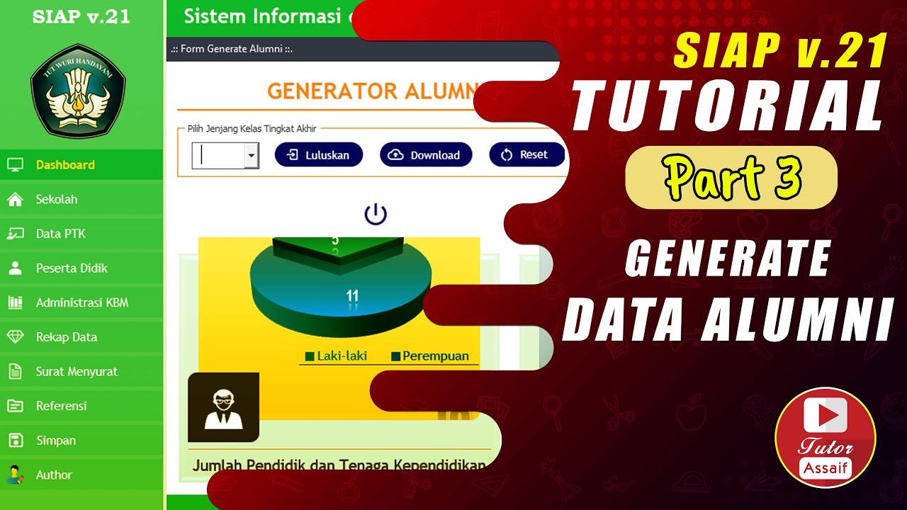 TUTORIAL SIAP v.21 | GENERATE DATA ALUMNI - DOWNLOAD - RESET | PART 3