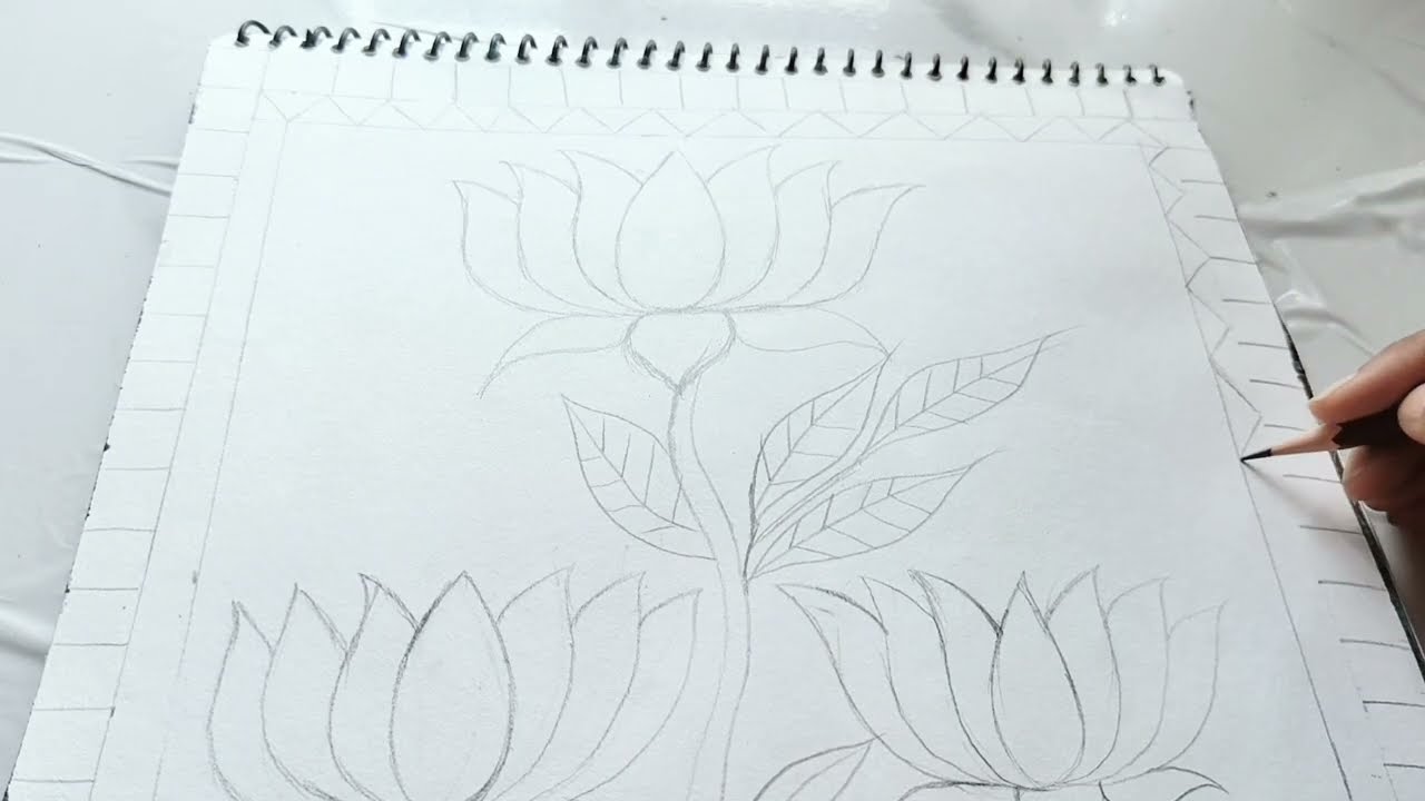 ||EASY LOTUS MADHUBANI PAINTING|| STEP BY STEP 🎨🖌️||