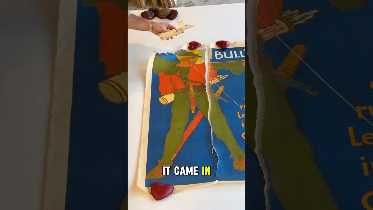 Do you think this can be restored? Original 1929 work ethic vintage poster restoration #Vintage #Art