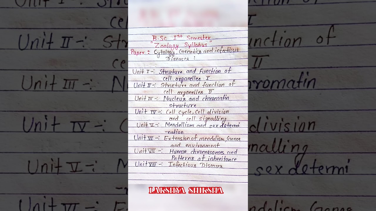 Bsc 1st semester zoology syllabus | bsc 1st year 1st semester zoology syllabus | #bsczoology #short