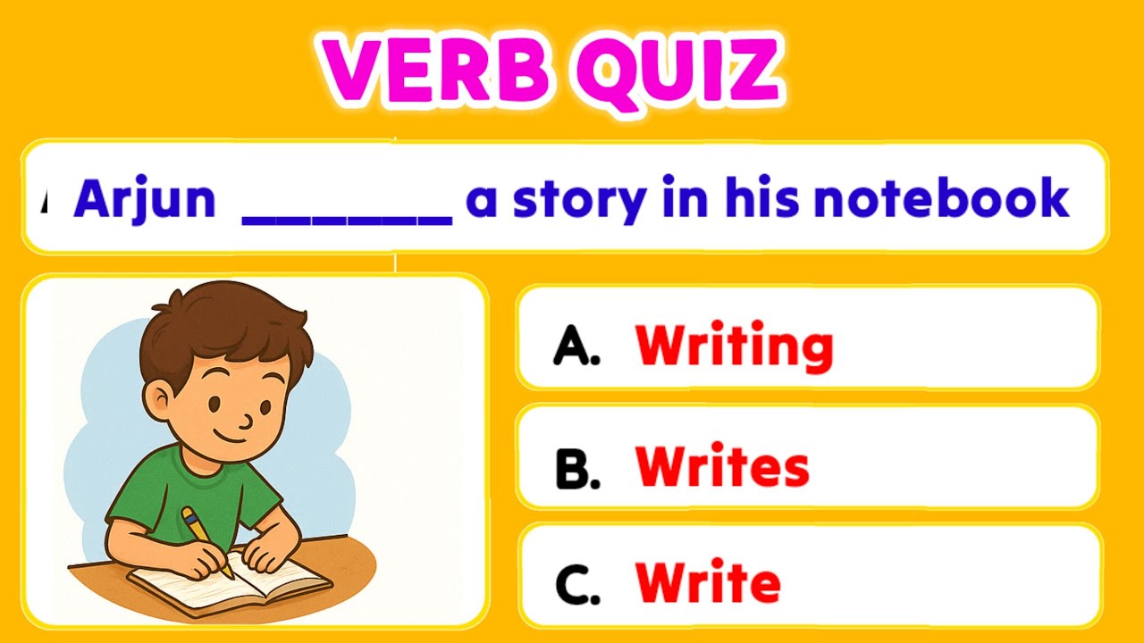 Verb | Verb quiz | Quiz for kids | English quiz | English Grammar | #quiz #verb #englishgrammar