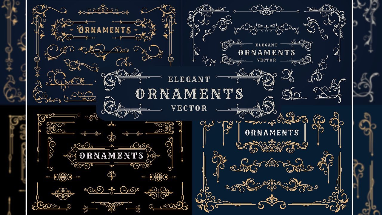 New Set Of Vintage Border Element Vector | Adobe Illustrator vector graphics