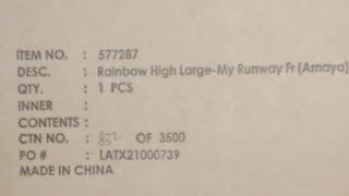 Rainbow High Large My Runway  Amaya LE