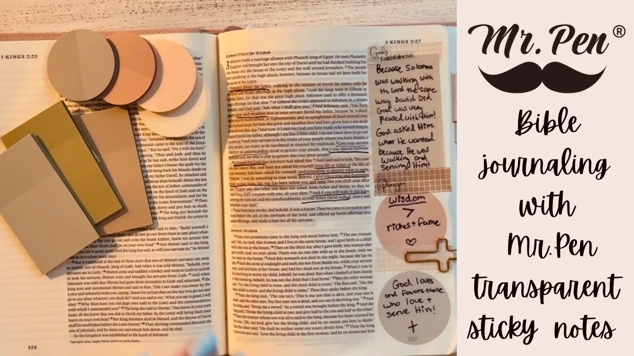 Bible Journaling with Mr.Pen transparent sticky notes✨