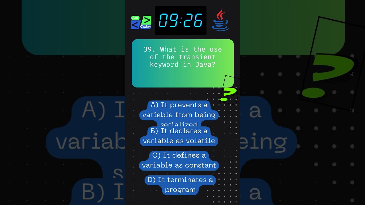 Q39|Java Quiz: Test Your Knowledge with These Java Programming Questions! #java #quiz #javascript