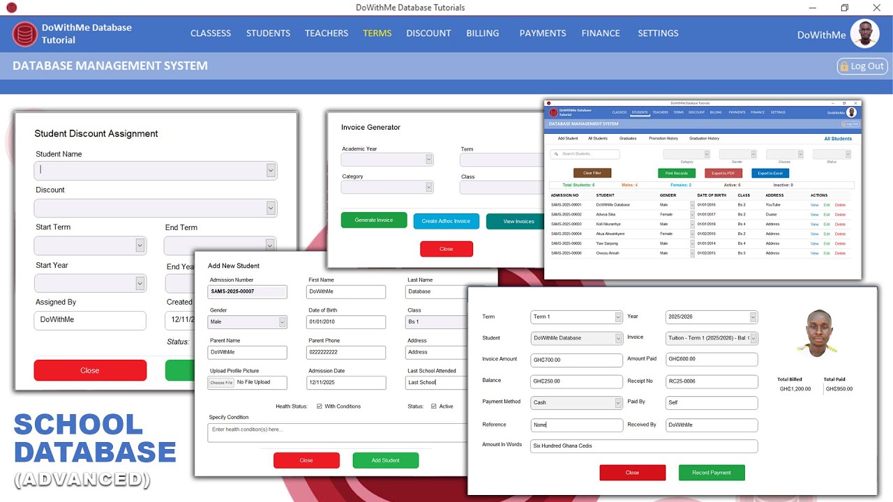 School Database Management System - [ADVANCED]