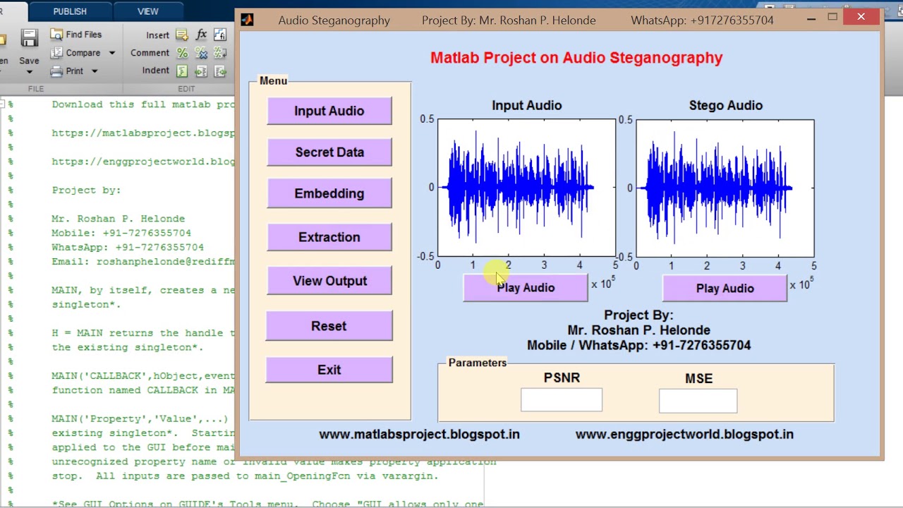 How to develop Audio Steganography using Matlab project code