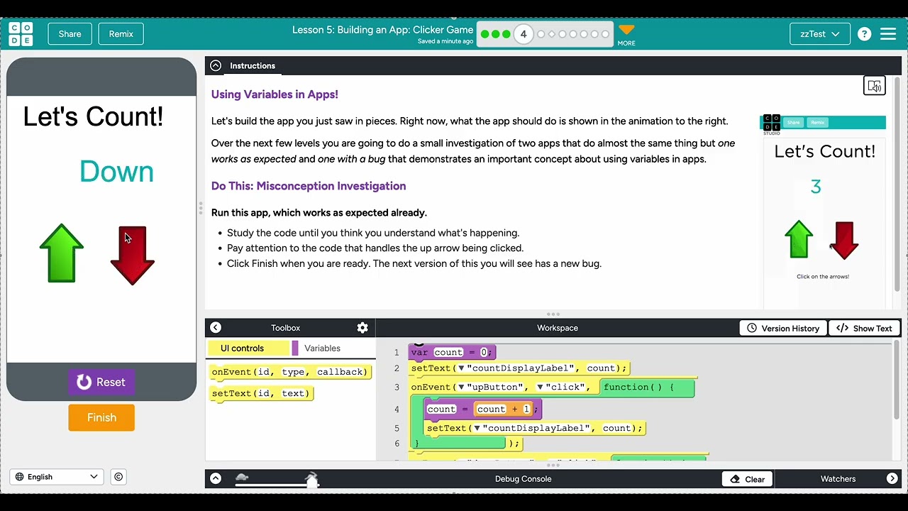 Code.org Event-Driven Programming Lesson 5 #4