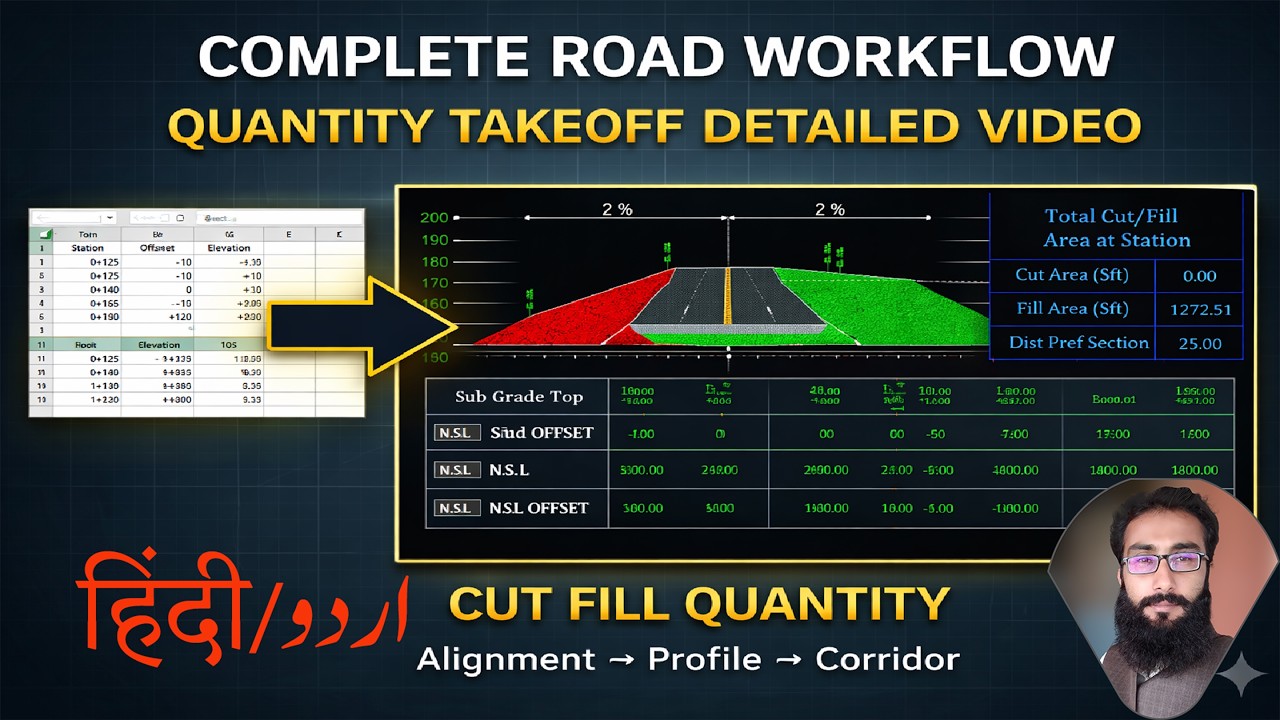 How to Create Road & Cut Fill Complete Road Workflow in Civil 3D Without Coordinates (Step by Step)